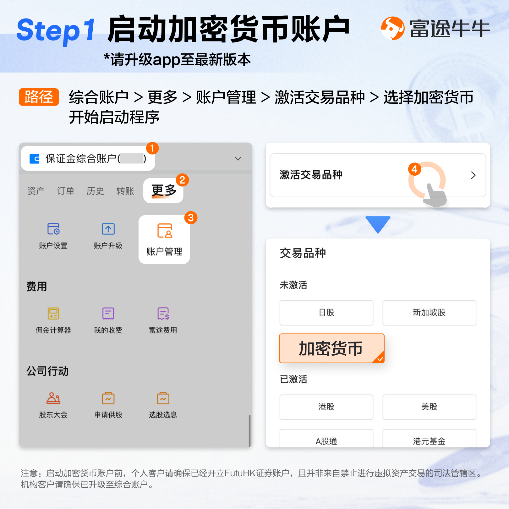 How to trade Crypto on Futubull