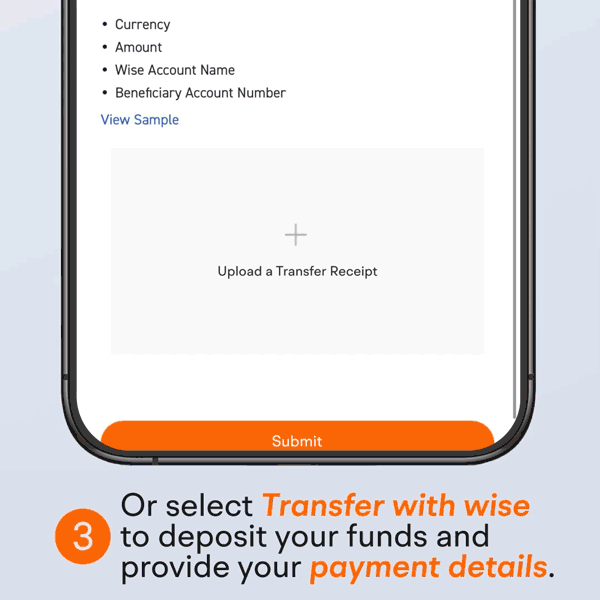 How to Deposit via bank transfer or wise?